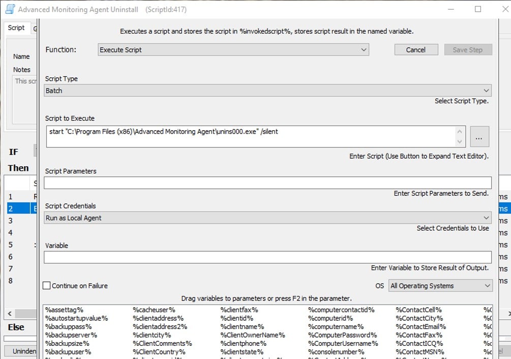 Connectwise Automate Control Centre Script To Remove Advanced Monitoring N Able Agent Infrassist 