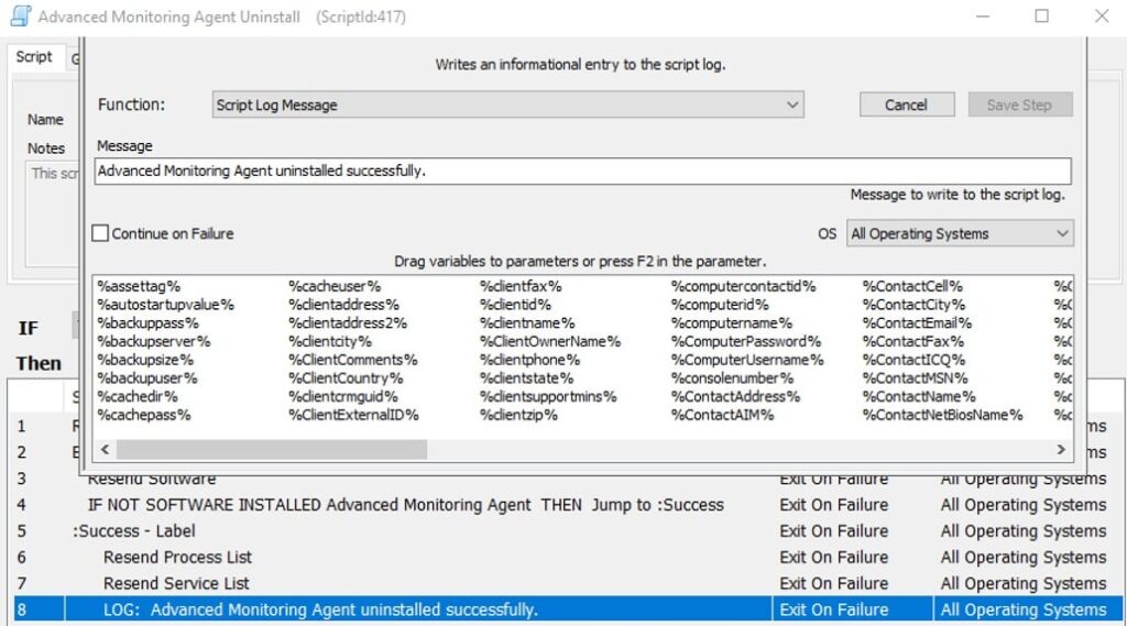 Connectwise Automate Control Centre Script To Remove Advanced Monitoring N Able Agent Infrassist